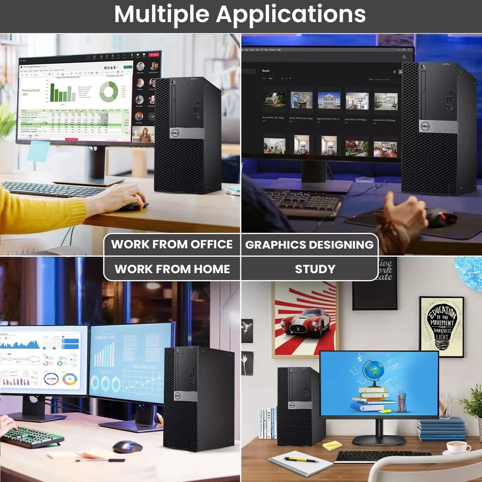 Dell Optiplex MT Desktop Intel i7-6700 32GB RAM 1TB SSD Win 11 Pro WiFi ...