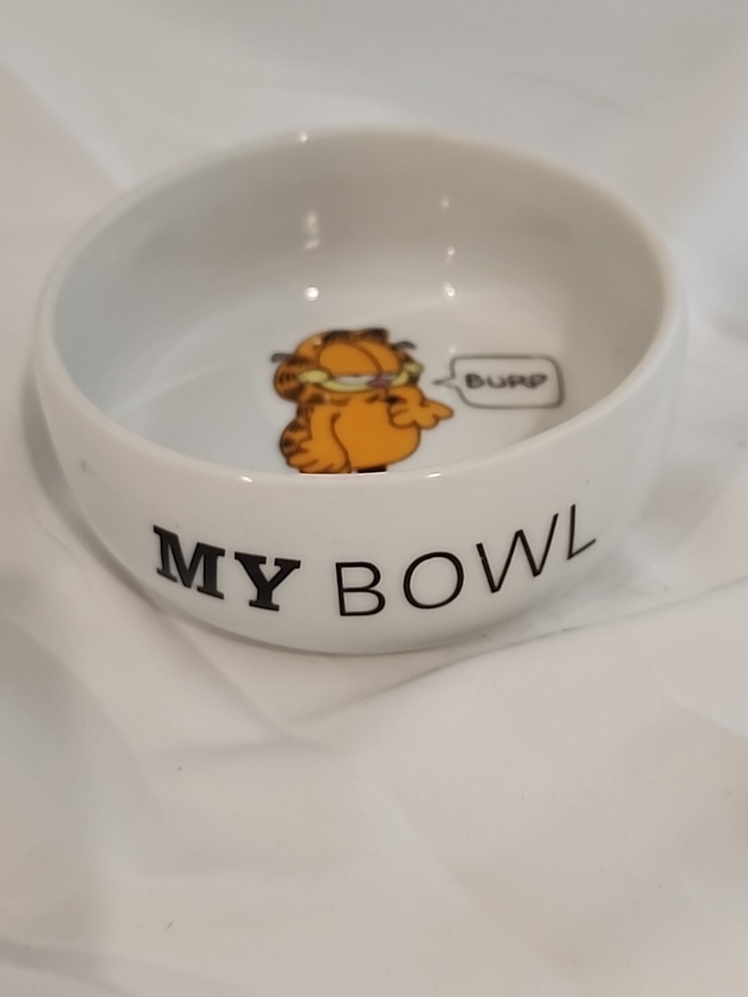 Vintage 1983 pows Garfield My Bowl Burp Cat Pet Food Water Dish 4.5" | eBay