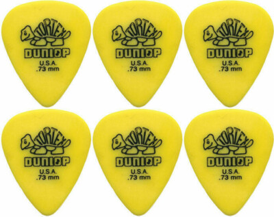 6 x Dunlop Tortex Standard .73MM Gauge Guitar Picks 418R Yellow | eBay ...