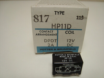 AMF Potter Brumfield HP11D-12 8 pin Mini Relay, 12V DC, Made in USA ...