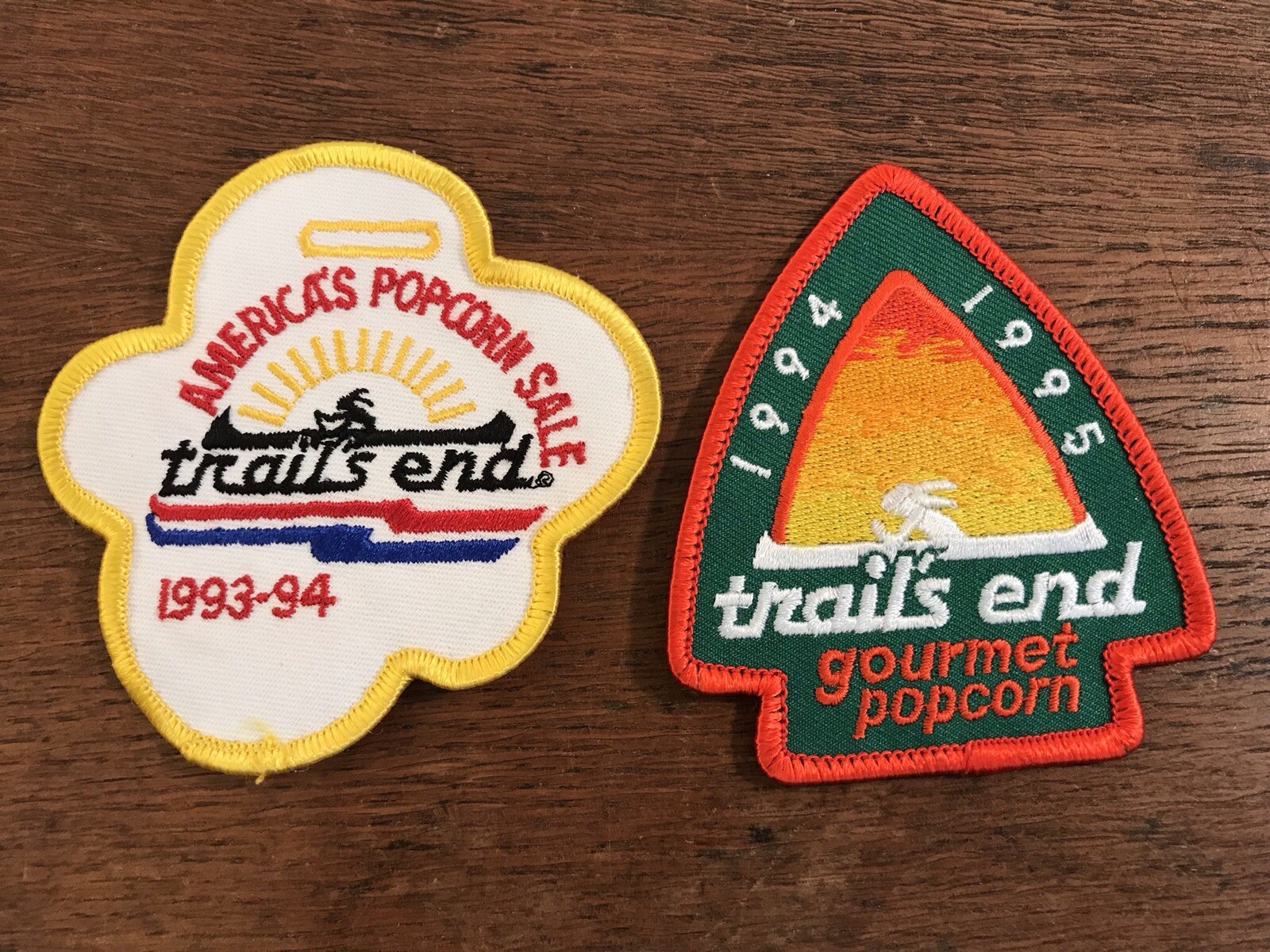 BSA Trails End Gourmet Popcorn Sale Patches 1993 1994 1995 Lot of 2 | eBay
