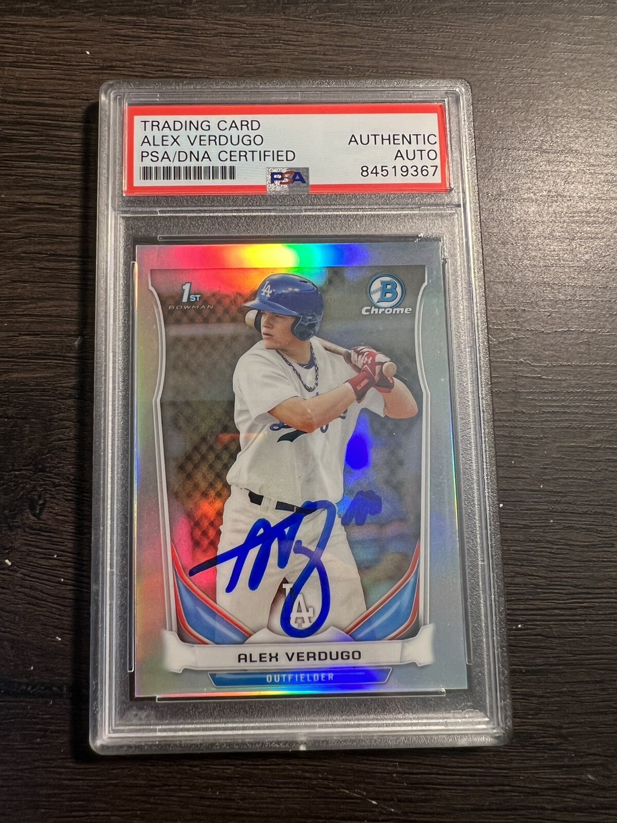Alex Verdugo Signed 2014 1st Bowman Chrome Card #CDP59 Psa/Dna Slabbed ...