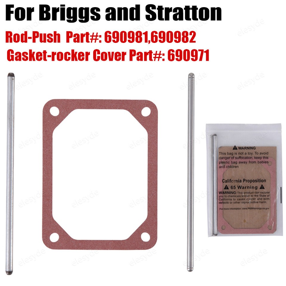 Lot Valve Cover Gasket & Push Rods Set for Briggs Stratton 690981 ...