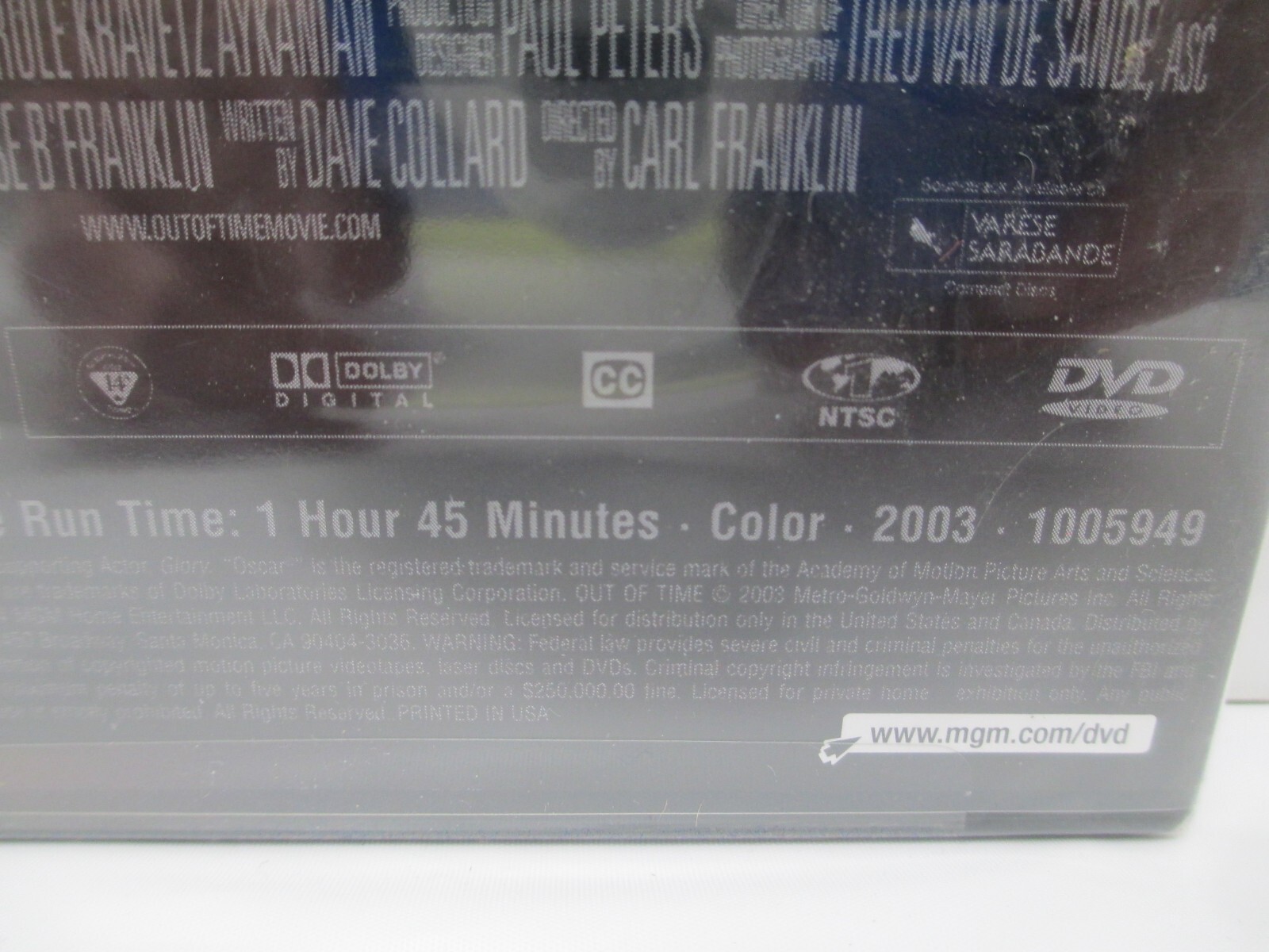 Out of Time (DVD, 2004) for sale online | eBay