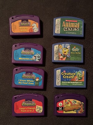 LeapFrog Leapster Learning Game Cartridges - Lot of 8 Games including ...