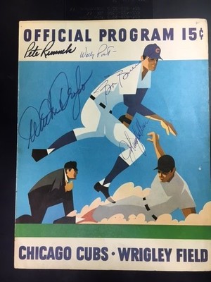 Signed 1970 Chicago Cubs vs Houston (Callison,Post,Dropo,Runnels,Bruce ...