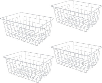 4 Pack Deep Freezer Organizer Bins Stackable Wire Basket for Organizing ...