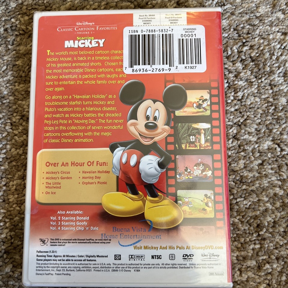 Walt Disneys Classic Cartoon Favorites Starring Mickey Volume 1 DVD ...