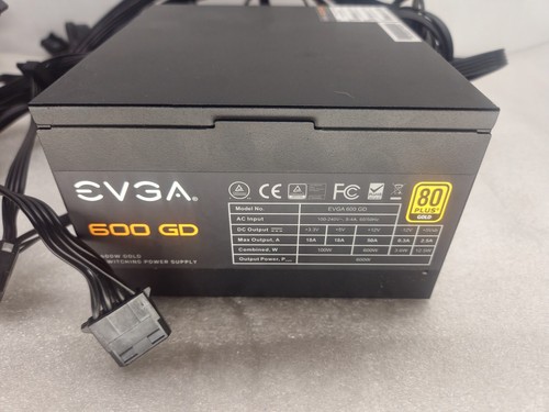 EVGA 600 GD 100-GD-0600-B1 80 Plus Gold 600W Non Modular Switching ...