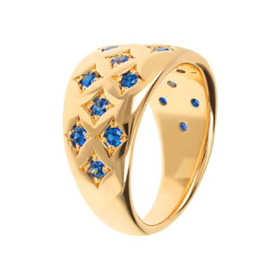 Anello Golden a Fascia Graduato Étoile con Cubic Zirconia Blu | eBay
