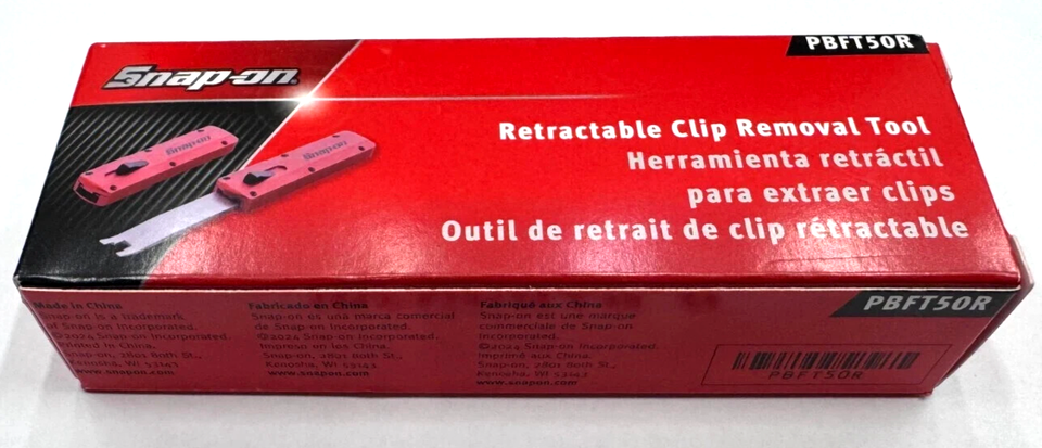SNAP ON TOOLS USA RED Retractable Auto Trim Clip Removal Tool PBFT50R ...
