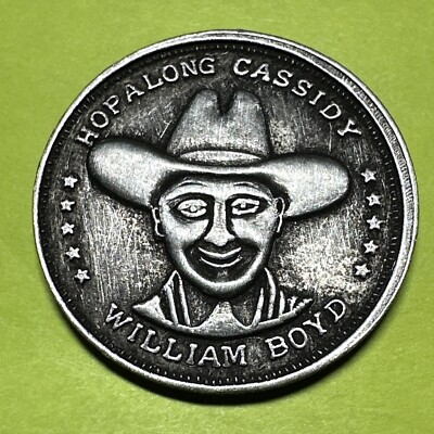 VINTAGE NICE HOPALONG CASSIDY "HOPPY" COIN 50'S GOOD LUCK CHARM WILLIAM ...