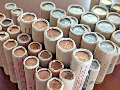 MASSIVE COIN ROLL COLLECTION - *54 COMPLETE COIN ROLLS* - *ALL VALUES ...