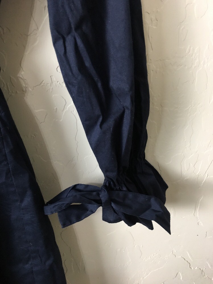 $75 Womens WAYF Jeane Bell Sleeve Poplin Dress Navy Belted Size S new ...