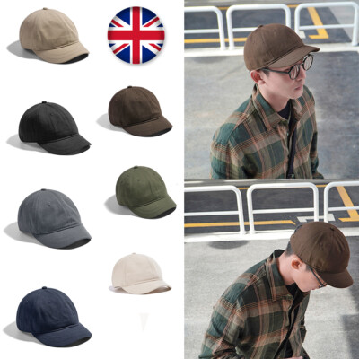 Retro Short-Brimmed Sun Hats Mens Womens Peaked Caps Baseball Cap ...