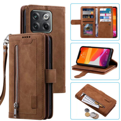 For OnePlus Ace Pro Wallet Case,Leather Zipper Magnetic Flip Card Phone ...