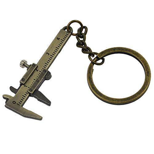 2pcs Mini Vernier Caliper Tool Sliding Key Holder Rings Keychain ...