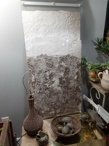 Paper cast Landscape 43.5" x 23.5 x 0.5" 2018 papermaking paper arts ...