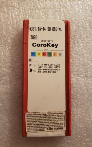 Sandvik 3020 Coromant Corokey Milling Inserts N331.1A-14 50 08E-KL ISO ...