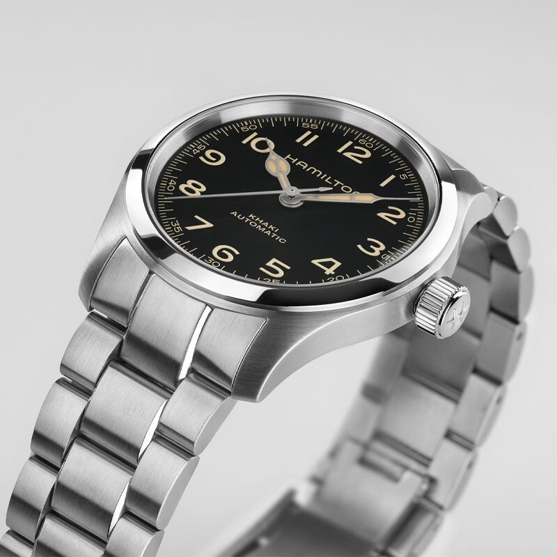 New Hamilton Khaki Field Murph 38MM Black Dial Steel Men's Watch ...
