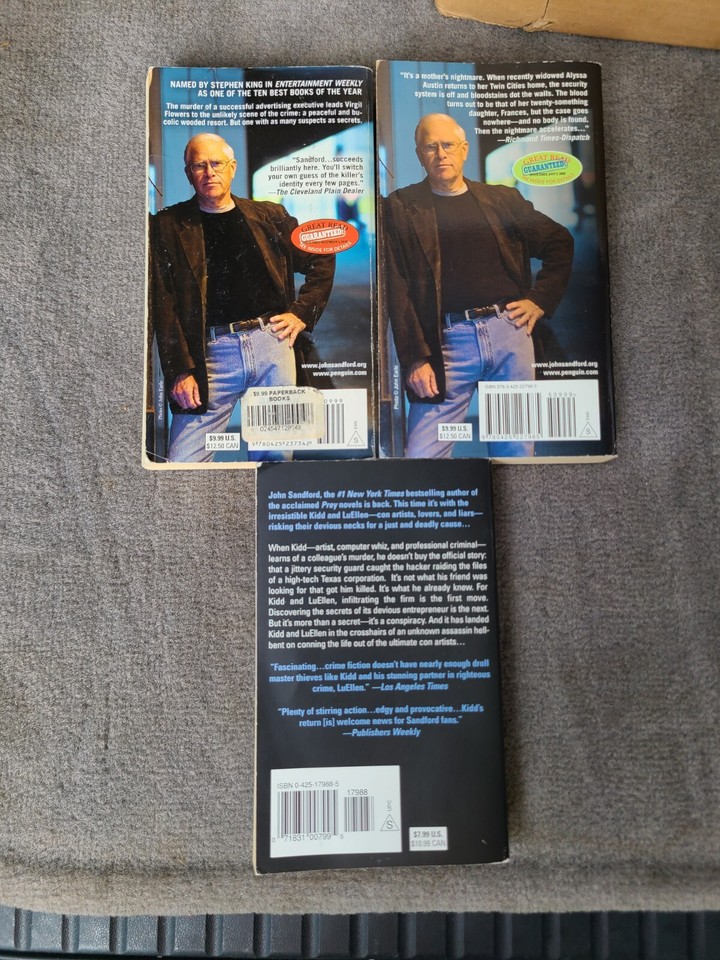 John Sanford Lot OF 3 Rough Country Phantom Prey The Devils Code ...