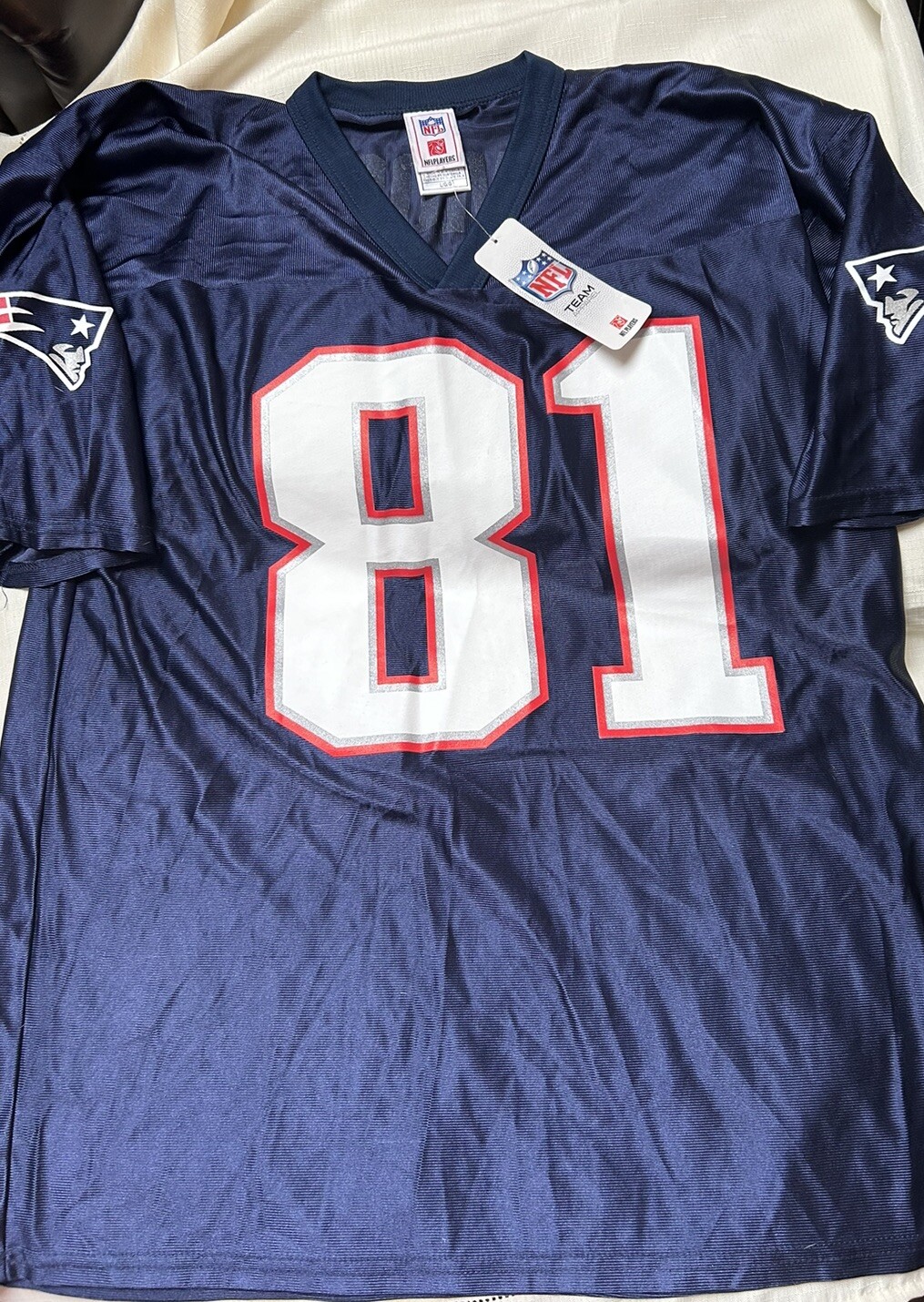 NFL Team Apparel Patriots Randy Moss #81 Jersey Men's Large New With ...