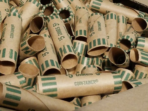 100 Coin-Tainer Paper Dime Wrappers. Pre-Crimped End Shotgun Rolls ...