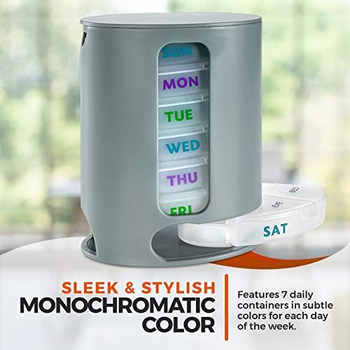Stackable Pill Box Organizer 7 Day 4-Times A Day Weekly Medicine ...