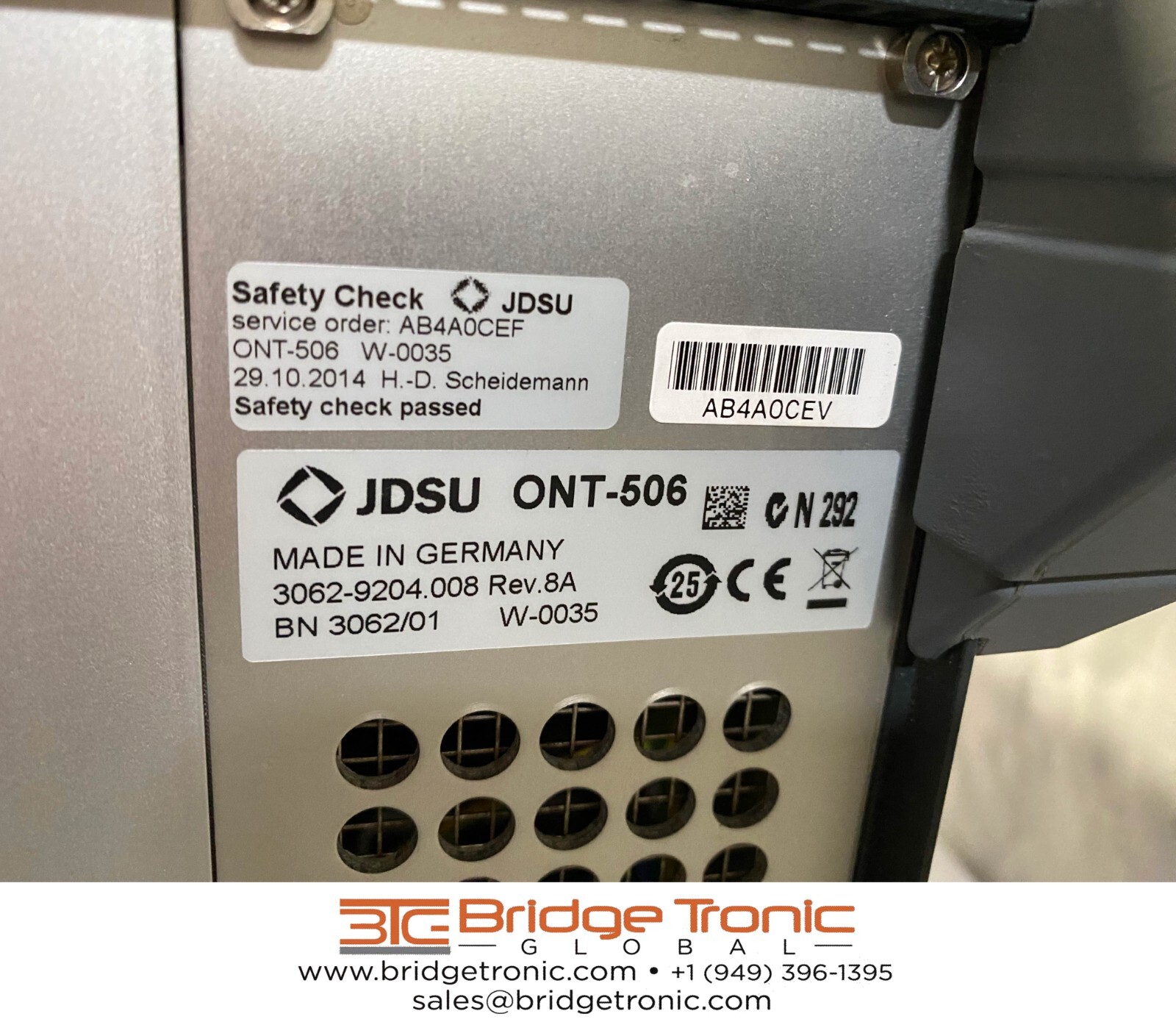 JDSU ONT 506 Optical Network Tester with 40/100G CFP and Controller P7C ...