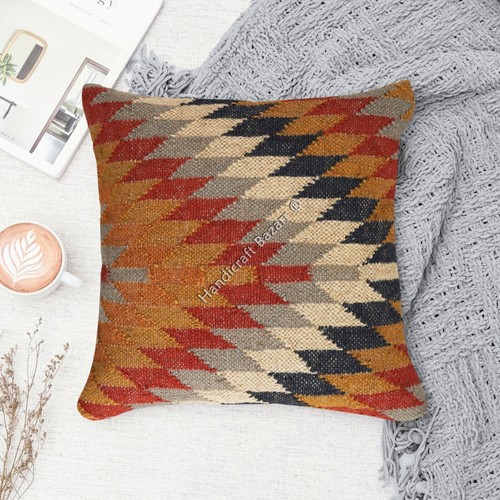 Pillowcase Wool Jute 45x45 cm Hallway Decor Cushion Cover Kilim Rest ...