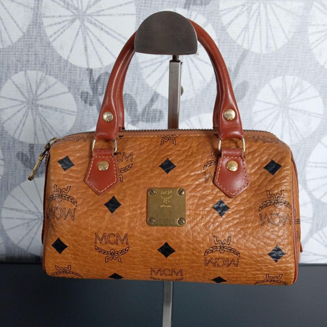 MCM Mini Boston Bag Tanned Side Large Capacity Unisex… - Gem