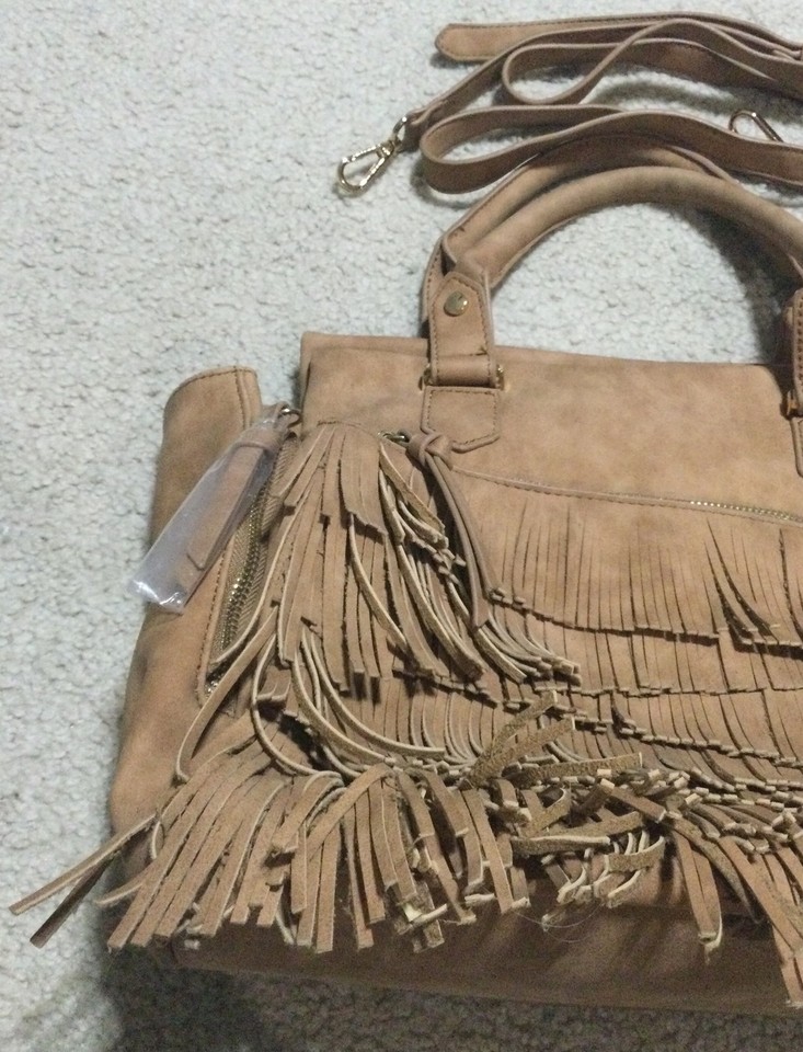 Leather Fringe Bag Purse Sachel With Removable Strap NWOT | eBay