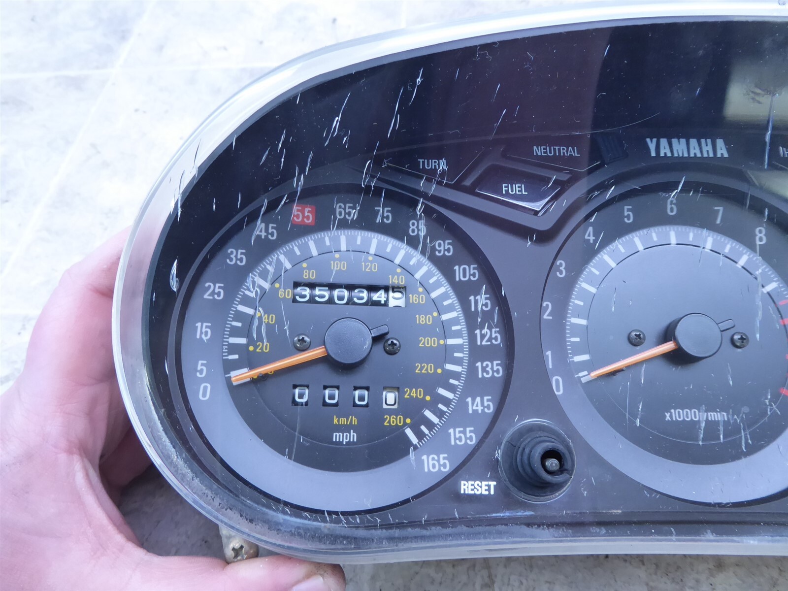 1987 Yamaha FJ1200 Y280-2) speedo tach fuel time gauge cluster panel | eBay