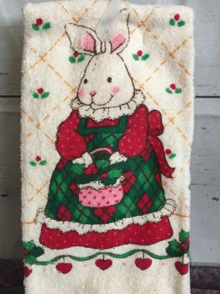 Christmas Bunny Rabbit Kitchen Towels Set of 3 Soft for sale online | eBay