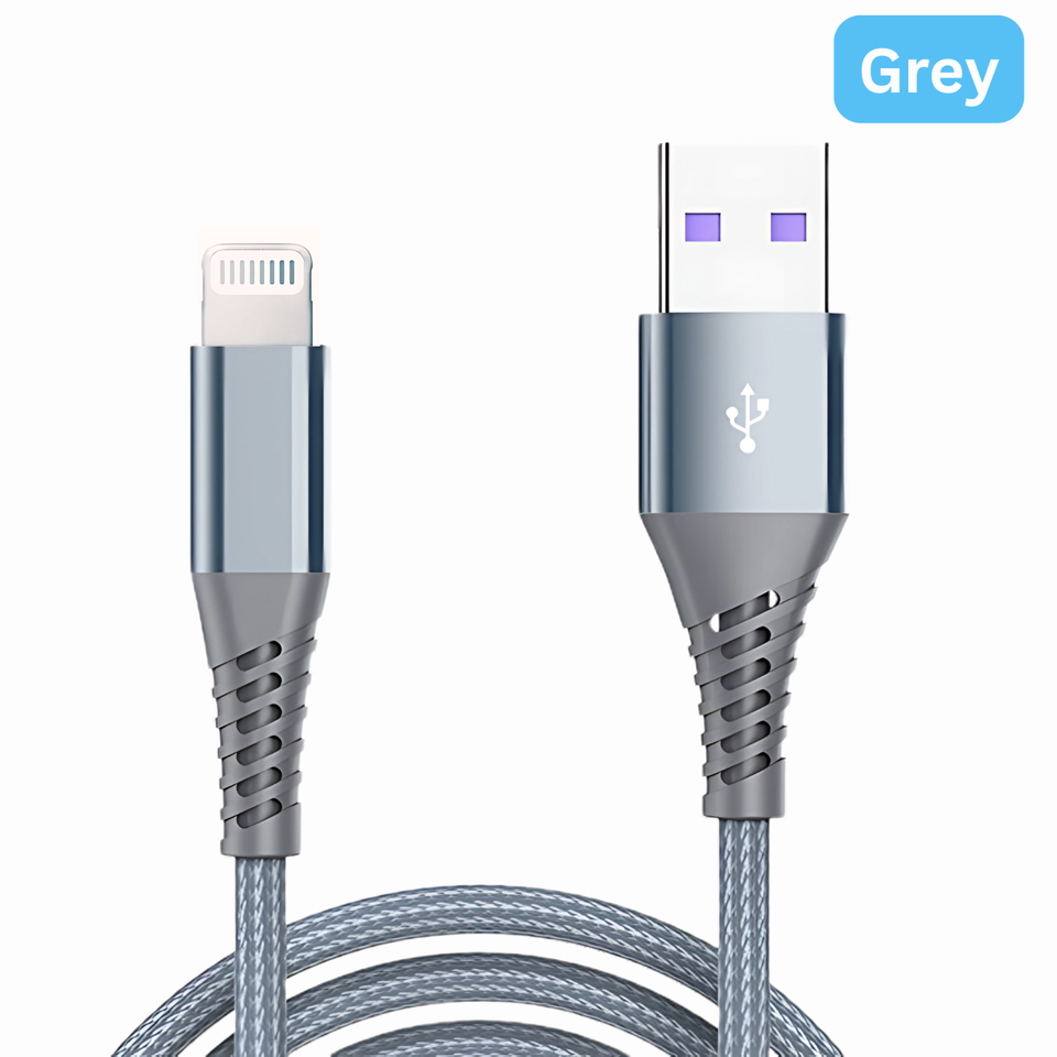 For iPhone Charger Cable Heavy Duty Braided USB Charging Lead Data Sync ...