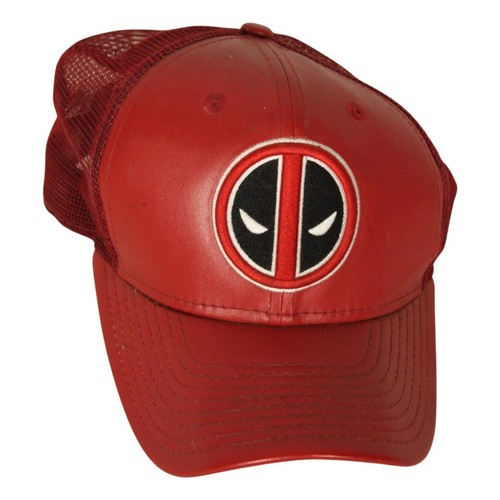 Deadpool Logo Marvel New Era 9Fifty Red Black Mesh Faux Leather ...