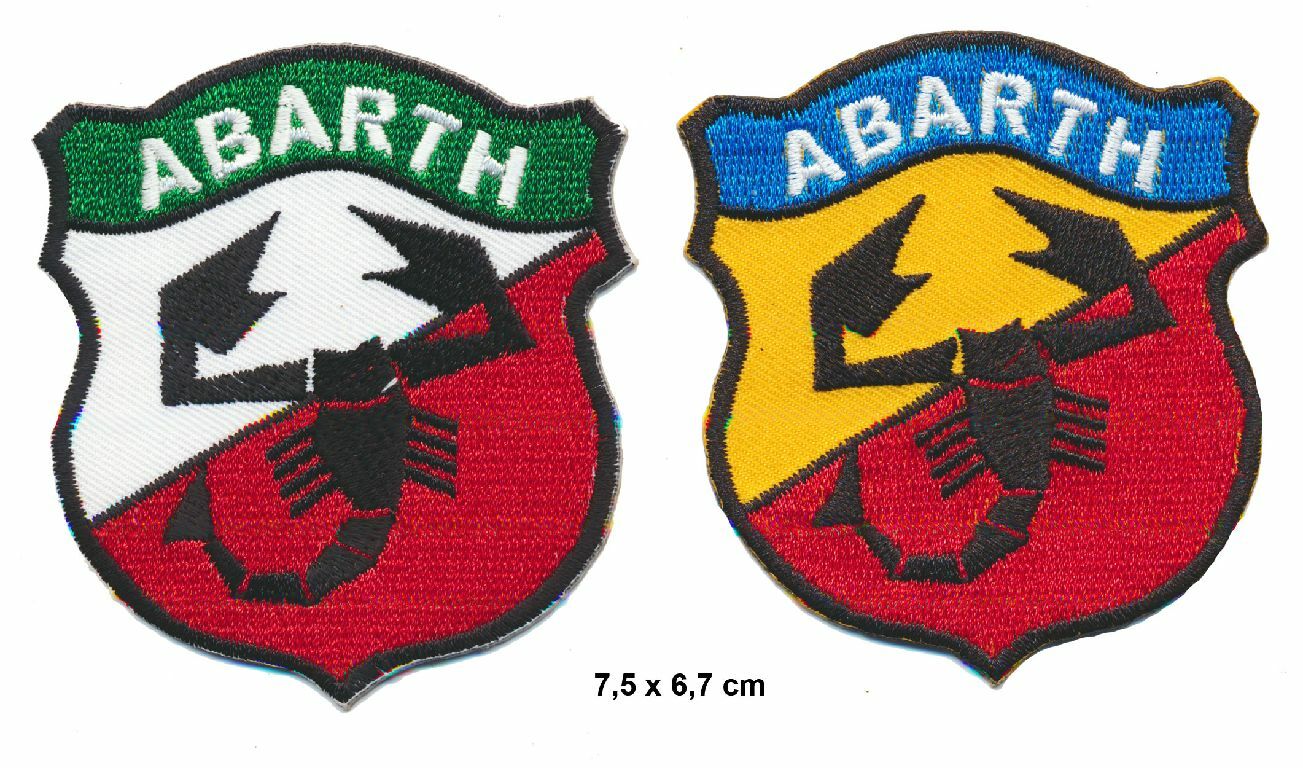 ABARTH Aufnäher Patches 2 Stück Fiat 500 Lancia Tuning Auto Italien ...