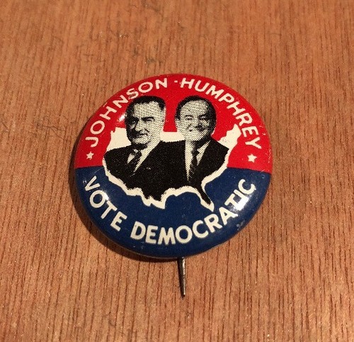 johnson humphrey vote democratic political pin | eBay