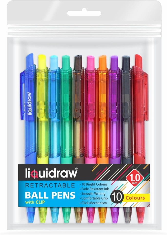 Ball Pens Ball Point Pen MEDIUM Biros Black Blue Red Multi Colour Pen ...