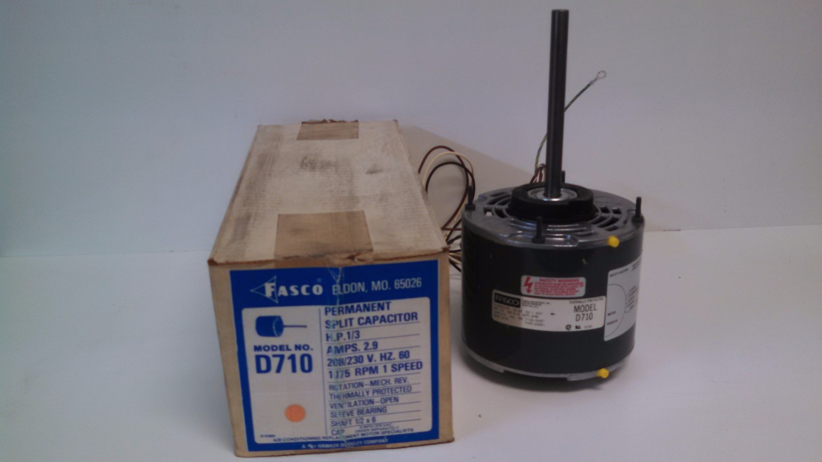 Old Stock Fasco Blower Motor D710 7126-0087 U26b1 1/3hp 2.9amp 208/230v ...