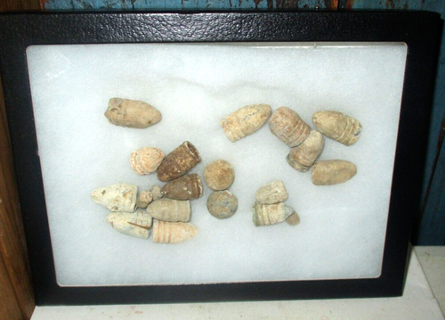ANTIQUE LOT OF VARIOUS CIVIL WAR BULLETS & CASE-FOUND AT GETTYSBURG, PA ...