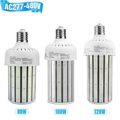 480V LED Corn COB Light Bulbs 100W 120W Industrial Warehouse High Bay ...