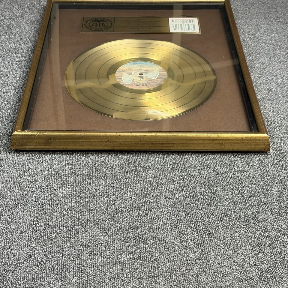 LED ZEPPELIN Coda - Authentic GOLD RIAA RECORD AWARD Atlantic Records ...