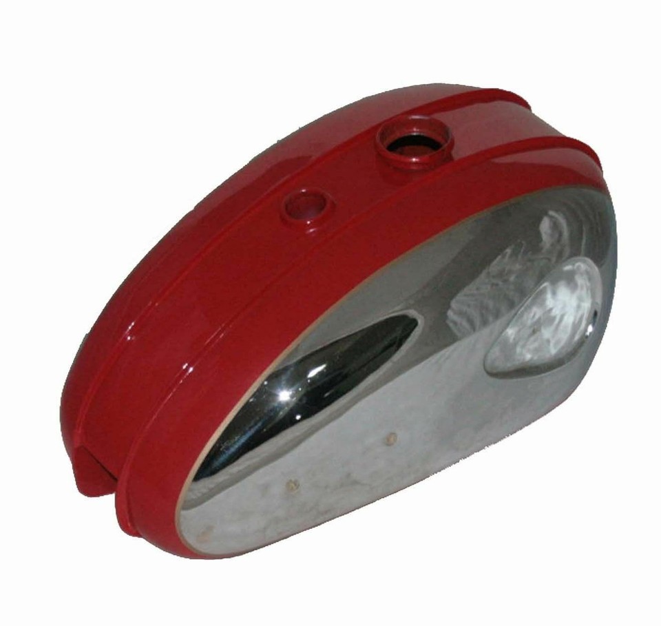 For 1960 Bsa C15 B40 SS80 SS90 Red Painted & Chrome Petrol Tank ...