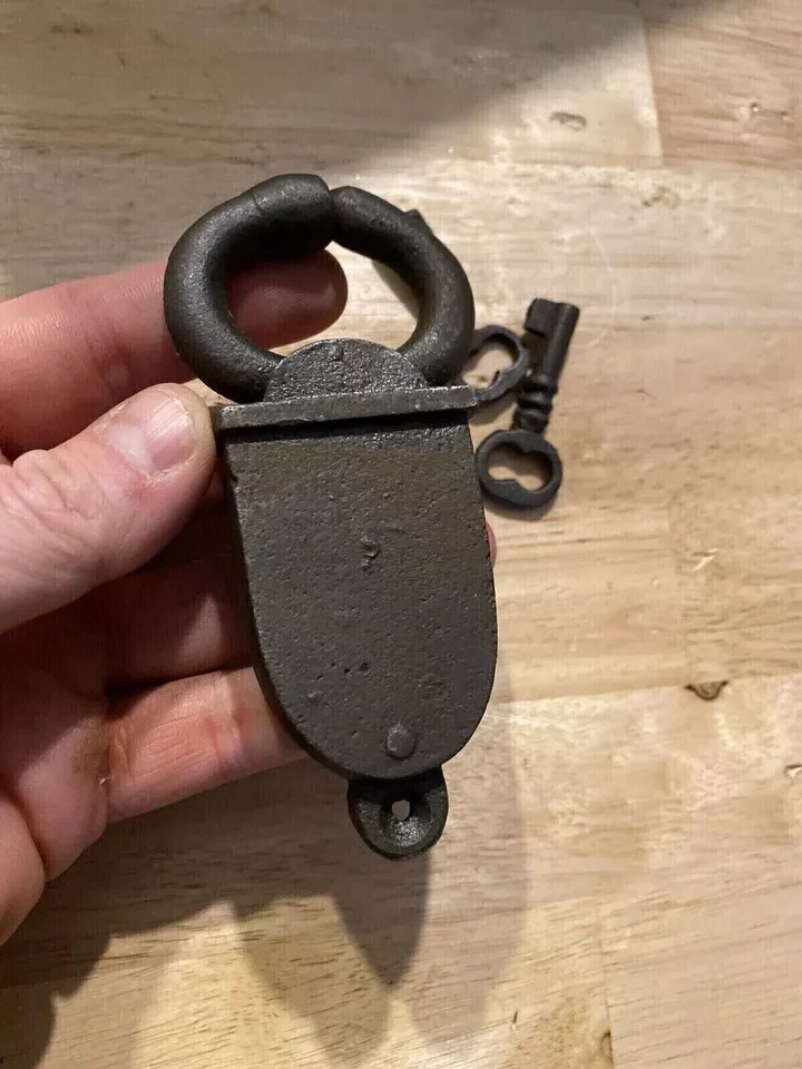Crab Lock Padlock Key Blacksmith Collector Patina Gunsmith Man Cave | eBay