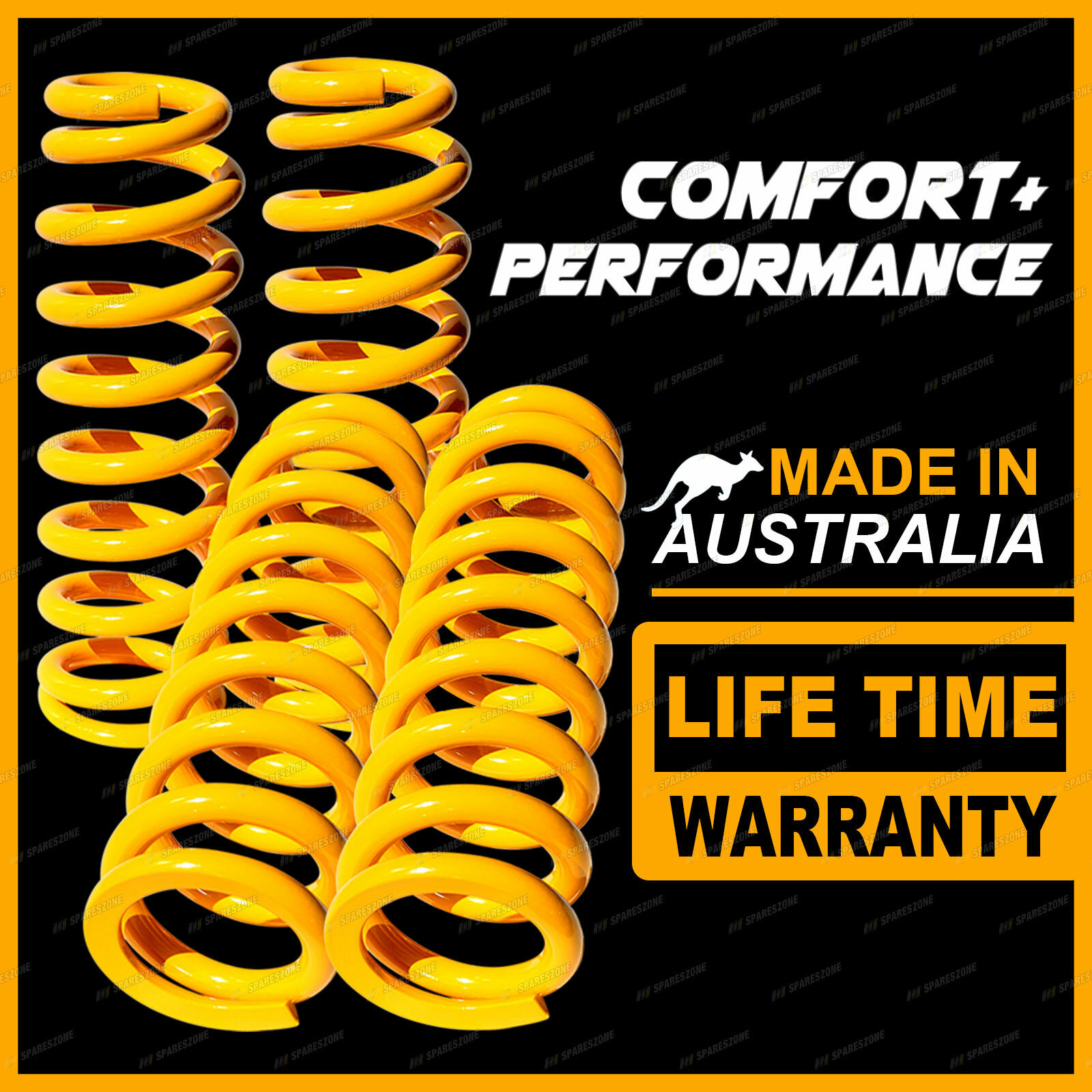 F+R Raised King Coil Springs for HOLDEN COMMODORE VT VX VY VZ STATESMAN ...