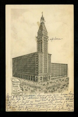 Illinois IL postcard Chicago Montgomery Ward Building retailer shopping ...
