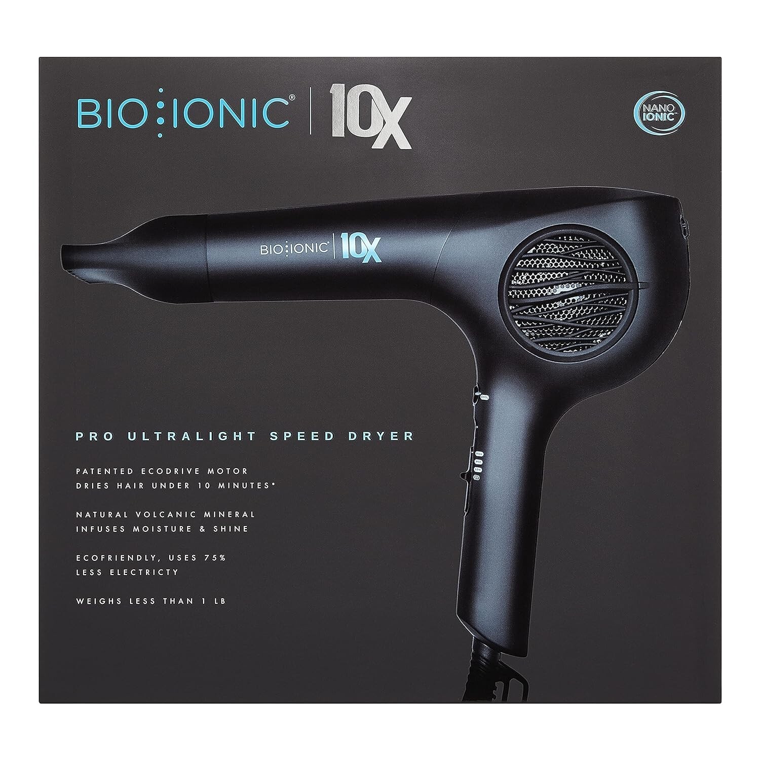 Bio Ionic 10x Ultralight Speed Dryer - Black for sale online | eBay