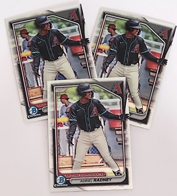 Adriel Radney 2024 Bowman Draft 3 card Lot #BDC-136 Diamondbacks ...