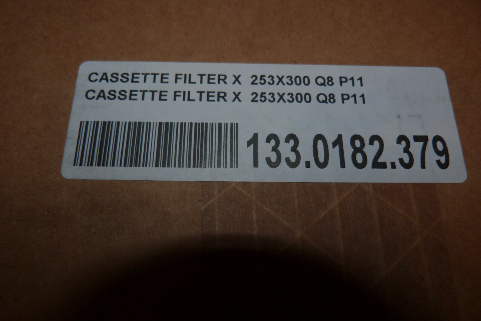 133.0182.379 CASSETTE FILTER SIFIM X 253X300 Q8 P11 FABER / ROBLIN ...